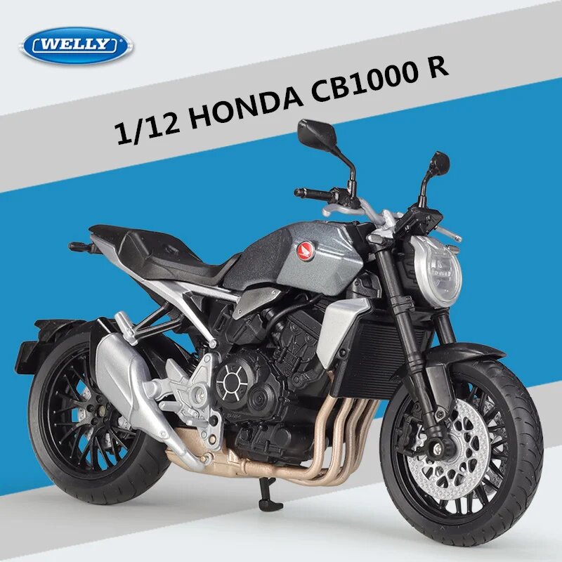 Модель гоночного мотоцикла WELLY 1:12 HONDA CB1000R из сплава, модель литая металлическая уличная модель мотоцикла для пересеченной местности, детские подарки, Gray foam box