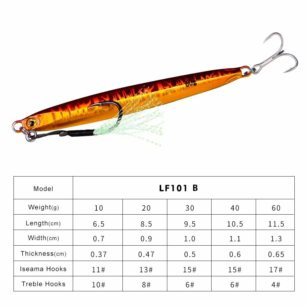 PRO BEROS LF101 B блесна, 40G, Оранжевый