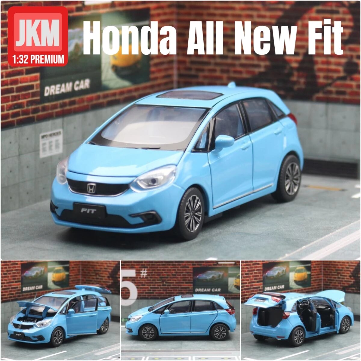 1/32 Honda FIT JAZZ SUV спортивный игрушечный автомобиль JKM литая под давлением миниатюрная модель дверей открывающиеся звуки и свет коллекция подарок для мальчиков и мальчиков, HONDA FIT 4