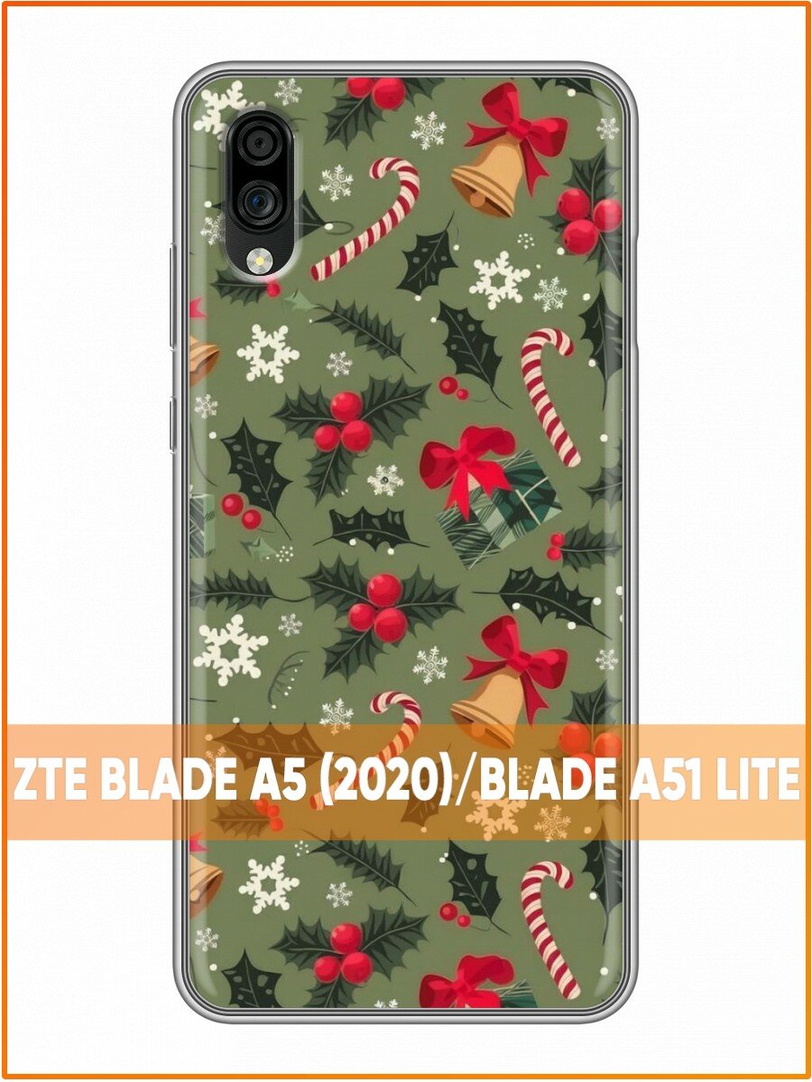 Чехол для ZTE Blade A5 (2020), ZTE Blade A51 lite с принтом Новый год (ЗТЕ Блейд А5 2020, ЗТЕ Блейд А51 лайт)