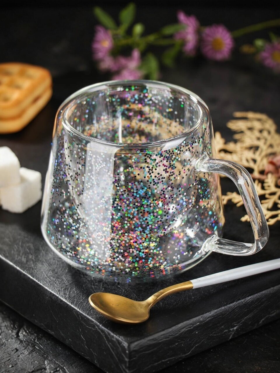 Кружка стекло, 200 мл, двойные стенки, Y6-10115