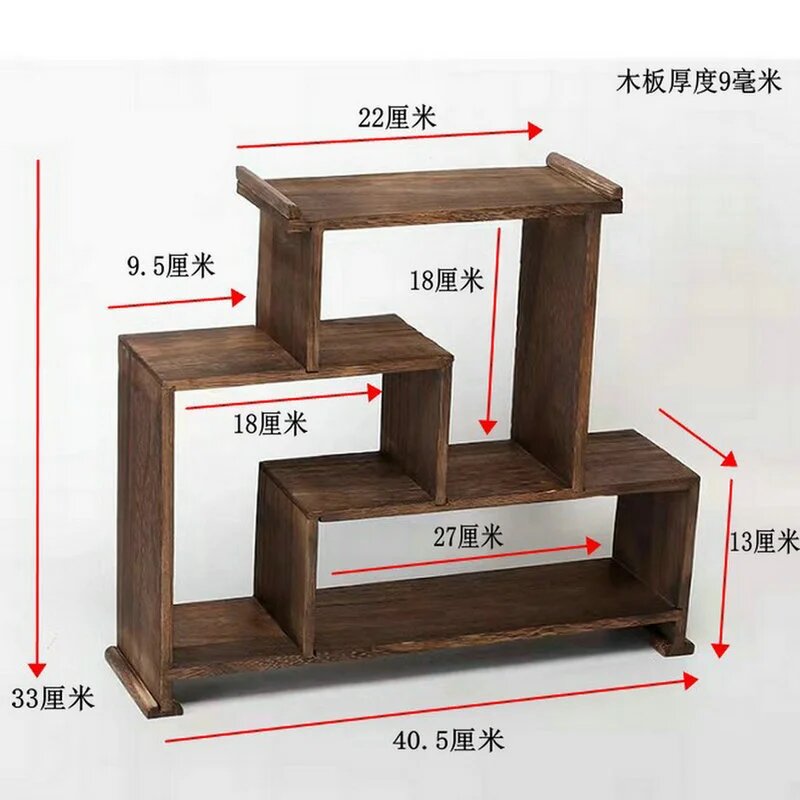 Антикварная полка для чайного сервиза из вольфрамового дерева Style One