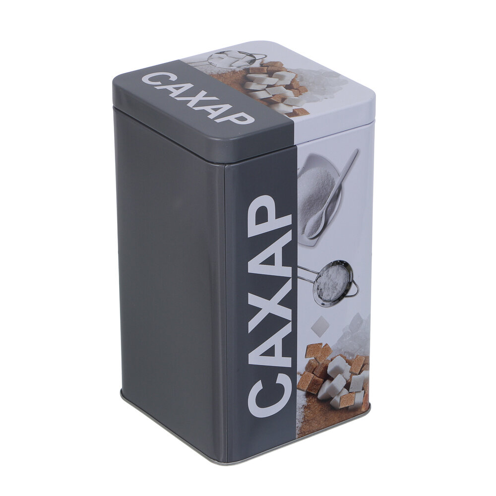 Банка жестяная для хранения сахара , сыпучих продуктов, 17x10x10 см