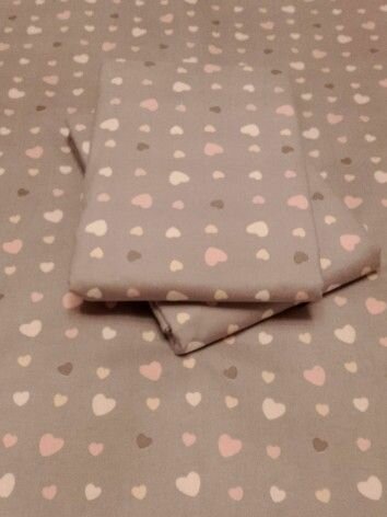 Простыня Фланель Сердца на Сером, 180x200 см