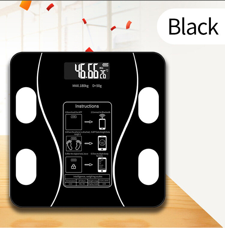 Весы Bluetooth, для внешней торговли, для здоровья, с приложением, 26x26 см