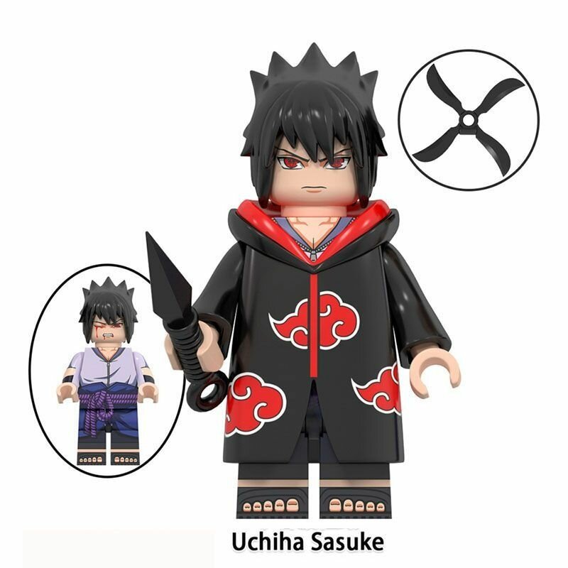 Фигурок Конструктор Миницигулы , аниме Наруто (Naruto совместимы с лего)-Uchiha Sasuke(4.5см, пакет)-M152