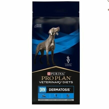 Pro Plan Veterinary Diets Dog DRM Dermatosis сухой корм для щенков и взрослых собак, при дерматозах и выпадении шерсти 3 кг.