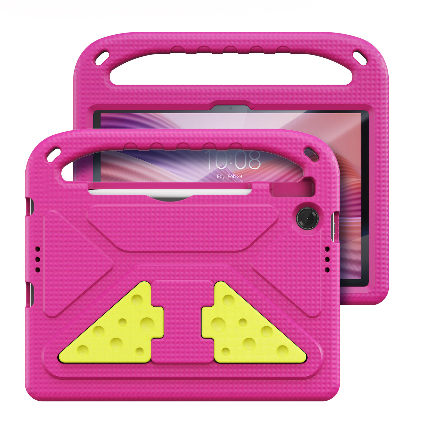 Детский чехол розового цвета на планшет Lenovo Tab K10 Gen 2 10.1 и Tab 10.1 Tablet (2025-) от Dux Ducis, серия Puff Series Case