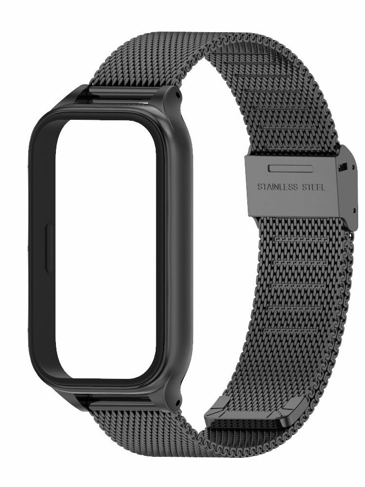 Ремешок для Xiaomi Smart Band 9 Active, Redmi Band 3 Металлический фитнес-браслет пряжка нержавеющая сталь
