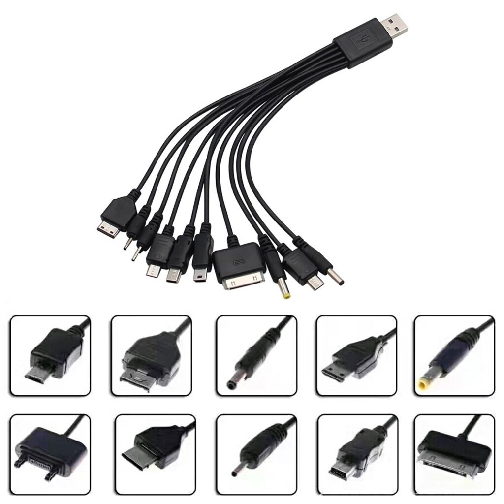 Универсальный USB-кабель-зарядное устройство 10 в 1