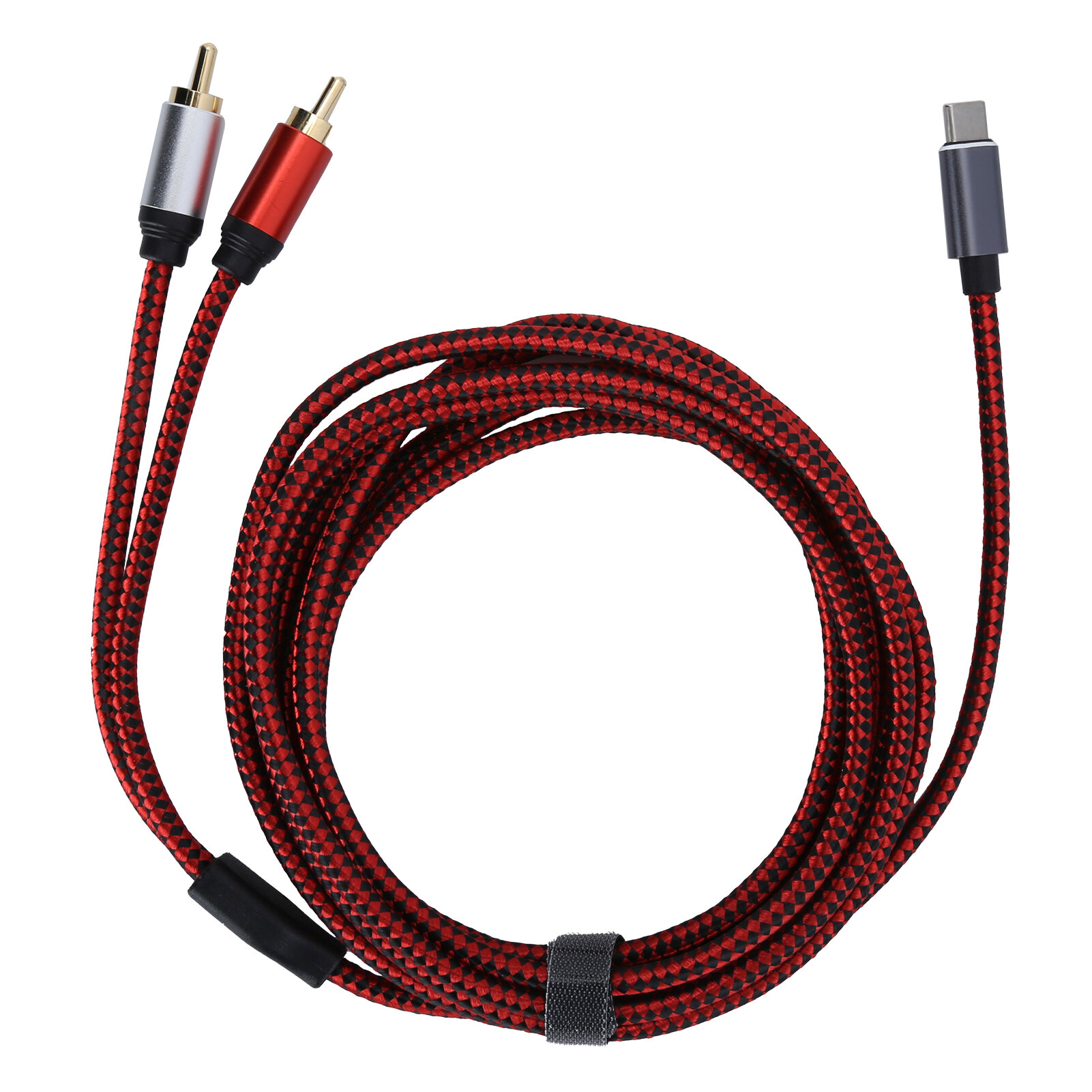 Позолоченный аудиокабель Type-C (M) - 2 RCA (M), для телефона, планшета, ноутбука, длина 3 м