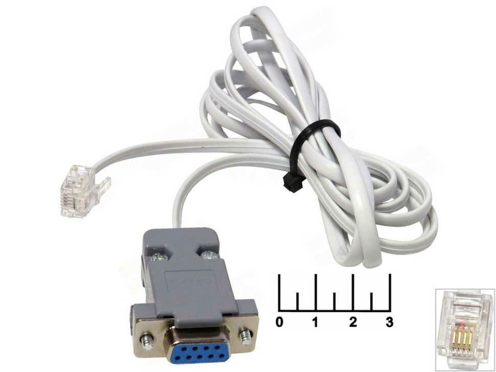 Шнур D-SUB 9pin гнездо-6P4C (RJ-11) штекер 1.8м