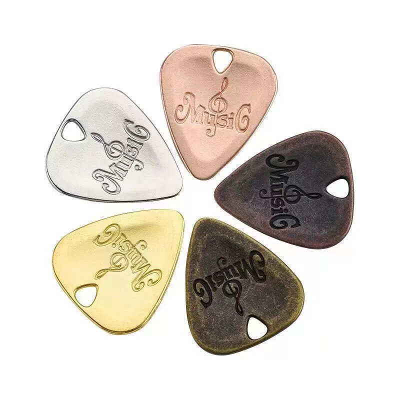 Металлические декоративные медиаторы для гитары, медиаторы для фолк-электрогитары, нескользящие специальные медиаторы