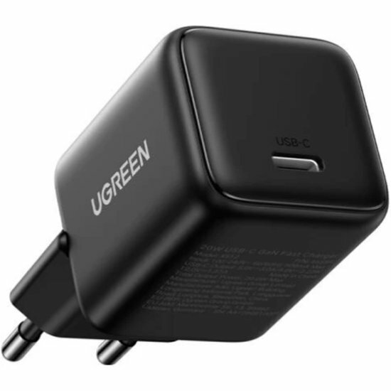 Сетевое зарядное устройство Ugreen X512 20Вт, Mini, USB-C, быстрая зарядка GaN, черный(55553)