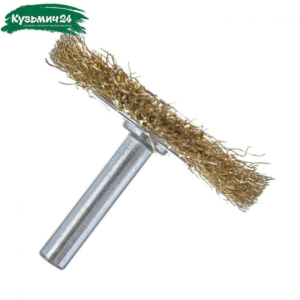 Щетка плоская со шпилькой для дрели Кедр 50 мм 146-0050