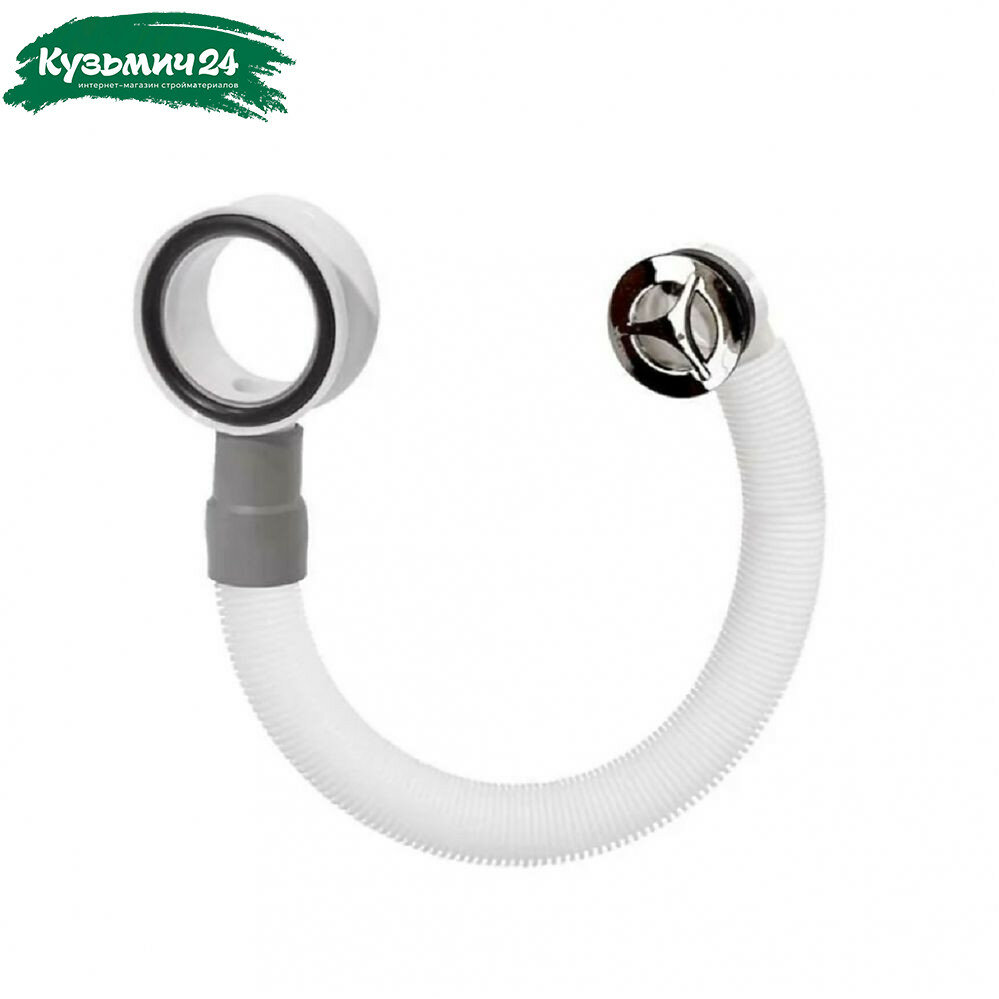 Слив-перелив Orio А-5408-2, для мойки и раковины, длина 300 мм, диаметр 52 мм, хром