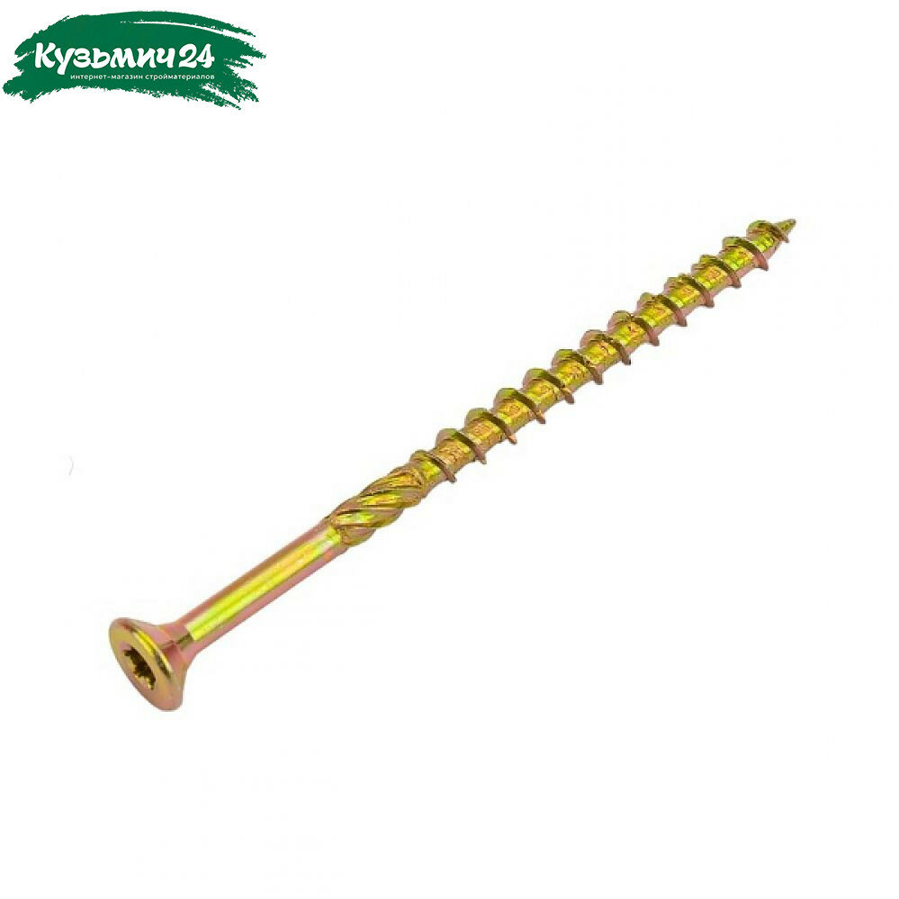 Саморез конструкционный потай Torx желтый цинк 6х100 6 шт