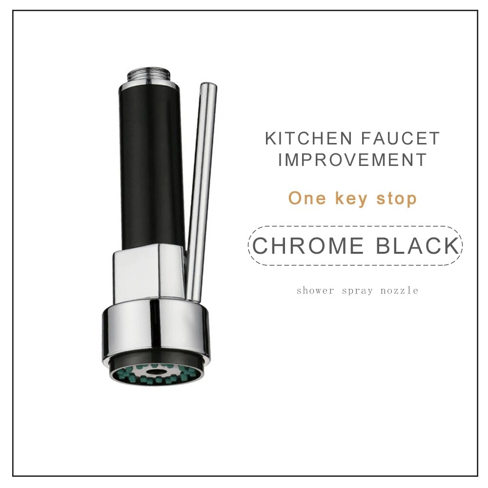 Распылитель для кухонного крана rose gold G1/2 Черный, Shower Chrome Black