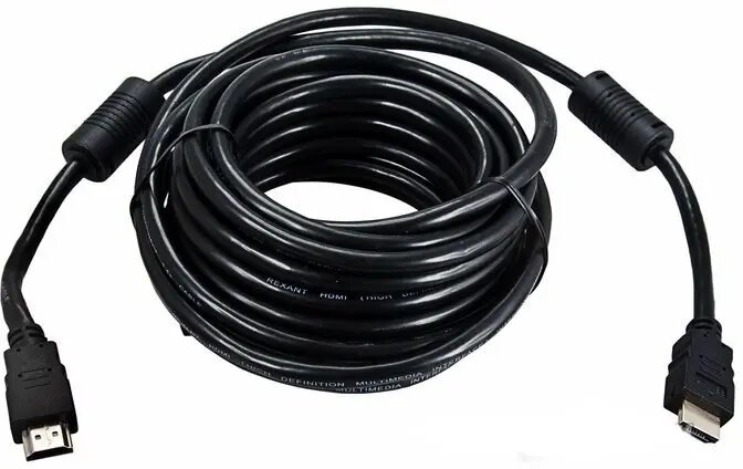 Шнур Rexant, штекер HDMI - штекер HDMI, с фильтрами, напыление золотом, 10 м {17-6208}