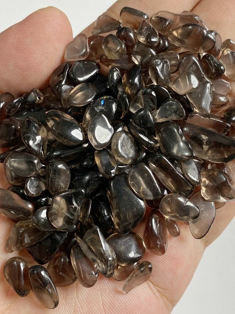 Дымчатый кварц Грунт для аквариума и растений , кактуса и суккулентов , Каспийская галька 7-9 мм, 100 гр.