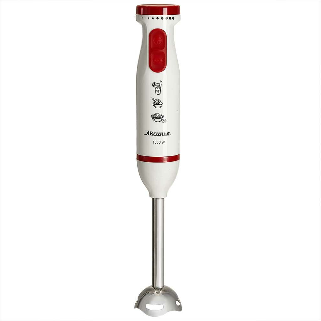 Блендер погружной Аксинья КС-320, турборежим, белый с красным, 1000 Вт