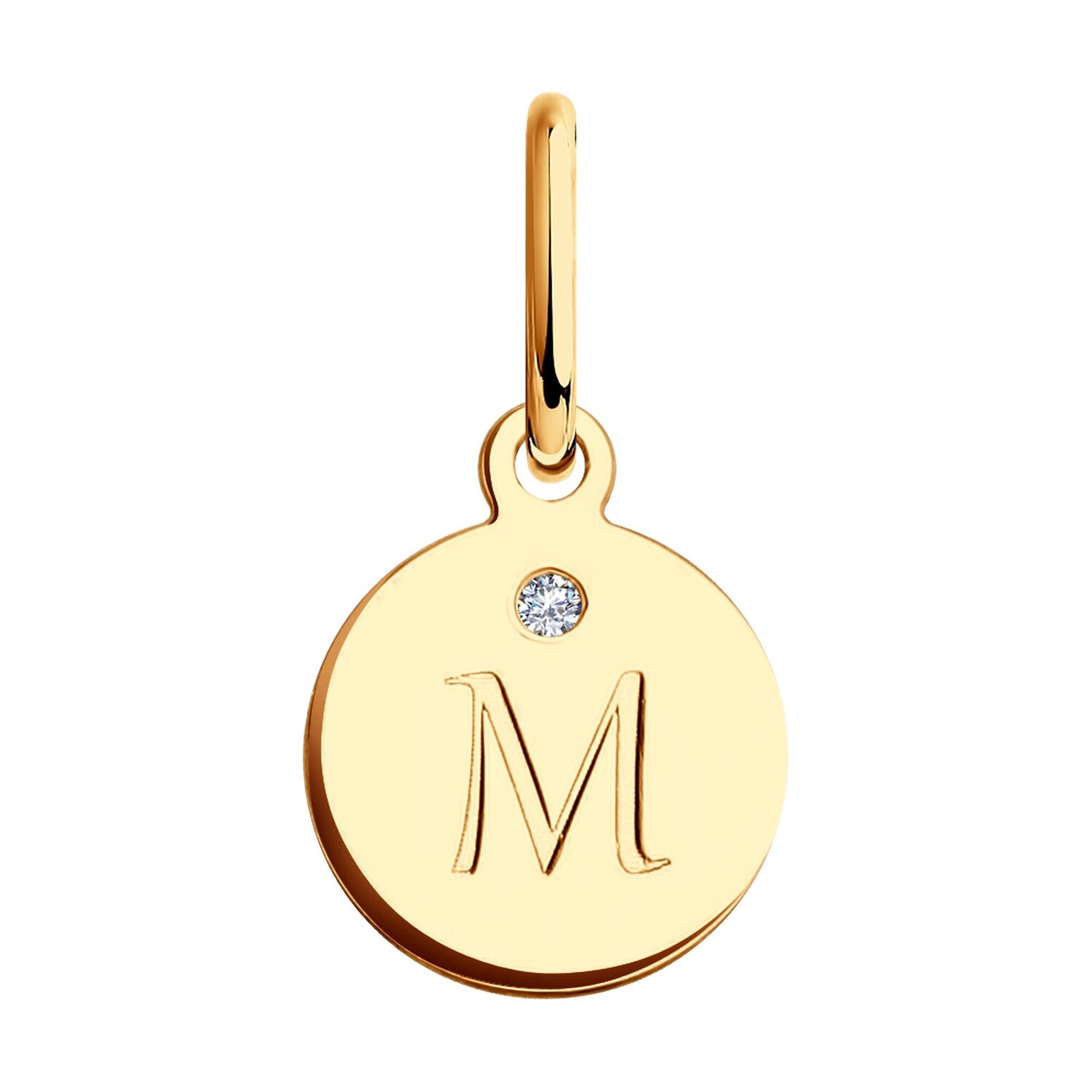 Подвеска, красное золото, 585 проба, фианит