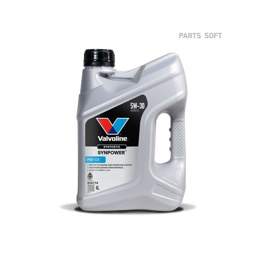 Моторное масло SYNPOWER MST C3 5W30 4л от официального дистрибьютора, VALVOLINE, артикул 908774