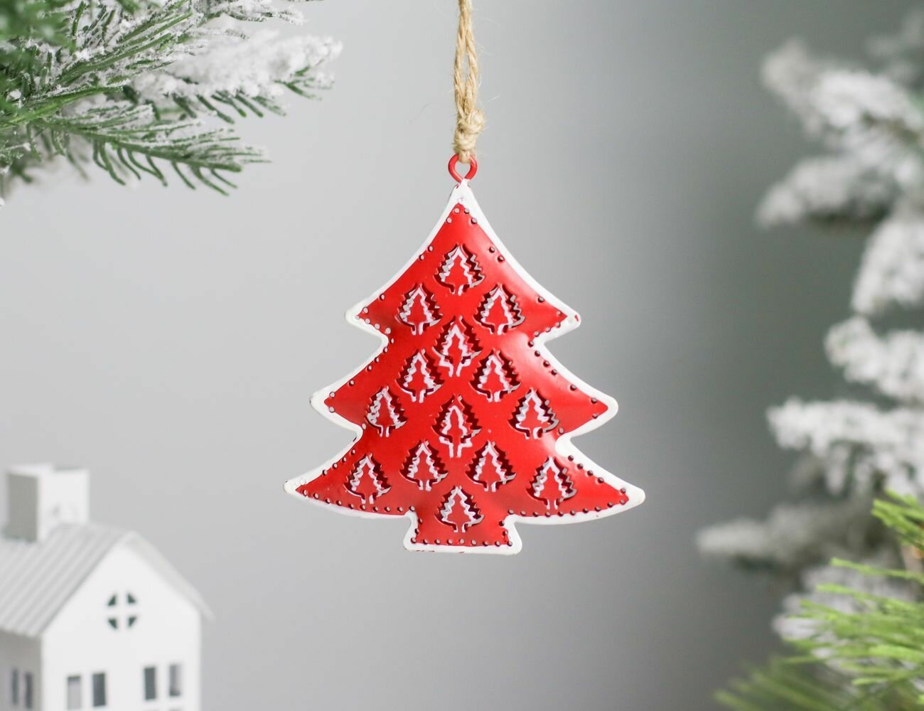 Металлическая ёлочная игрушка ёлочная считалочка, красная, 9 см, Breitner 55-5811