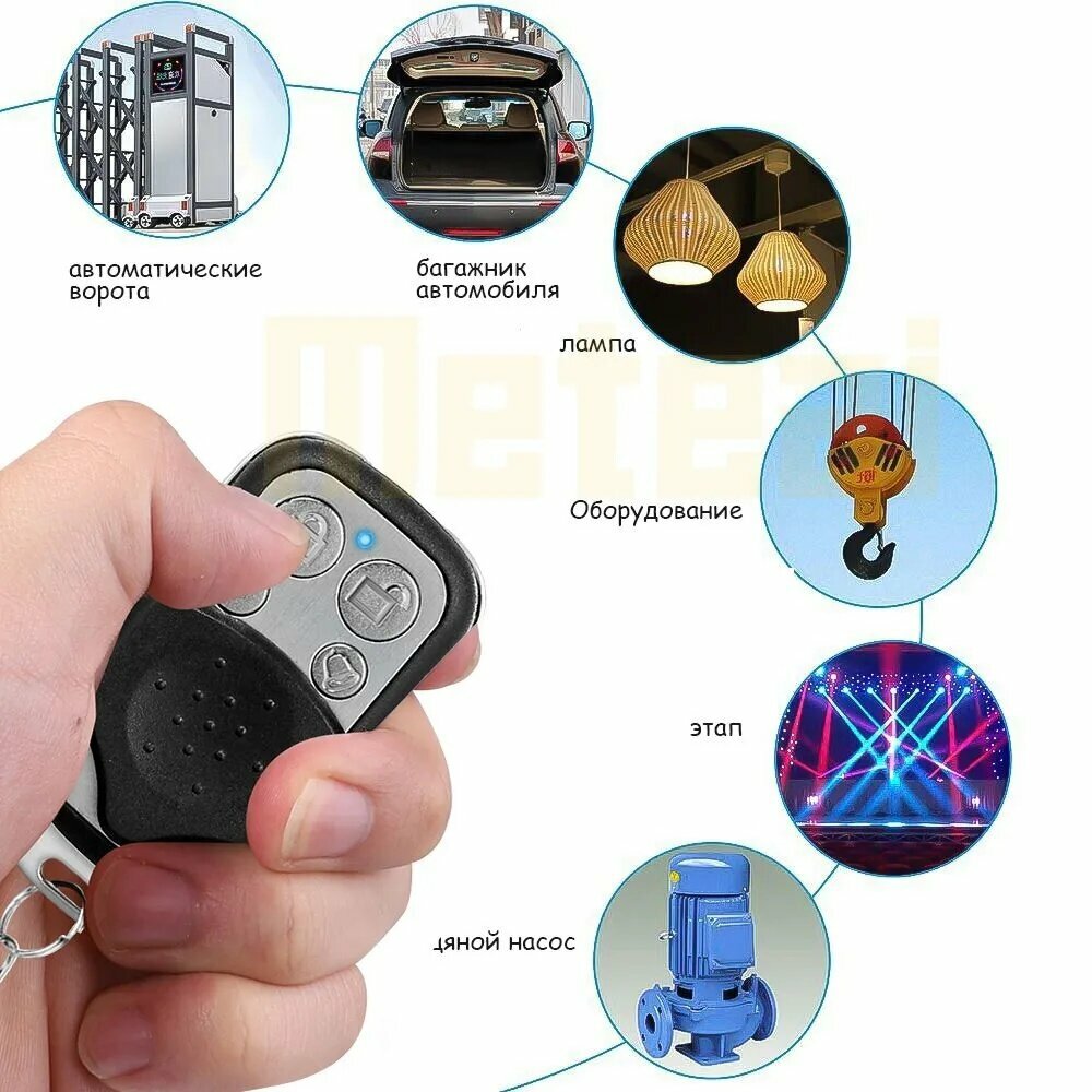 Жить2 шт. Универсальный Пульт-дубликатор для шлагбаума и ворот 433 Мгц / 4-х канальный