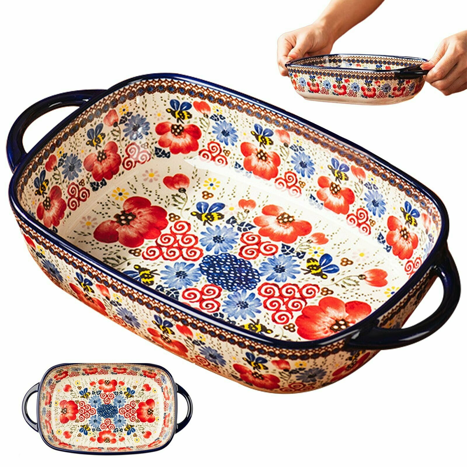 Керамическая форма, форма для запекания, посуда с ручками, д