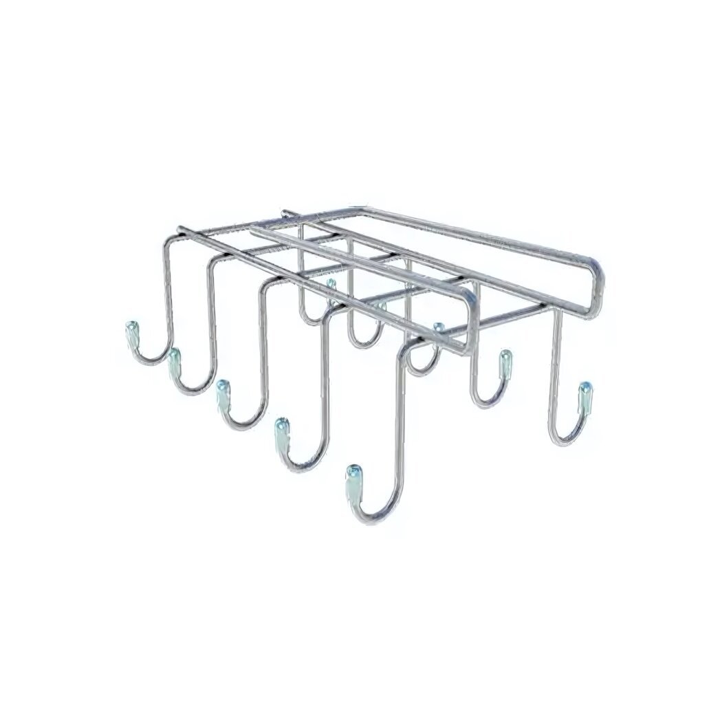 Держатель для чашек подвесной, 10 крючков, металл, краш. хром, серебристый цвет, комфорт на кухне