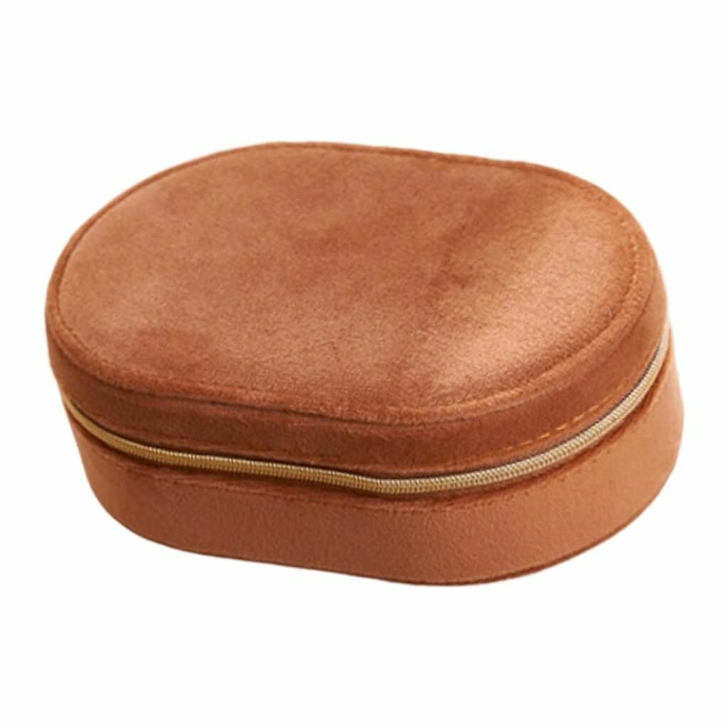 Флип-фланелевая коробка для хранения ювелирных изделий-коричневая