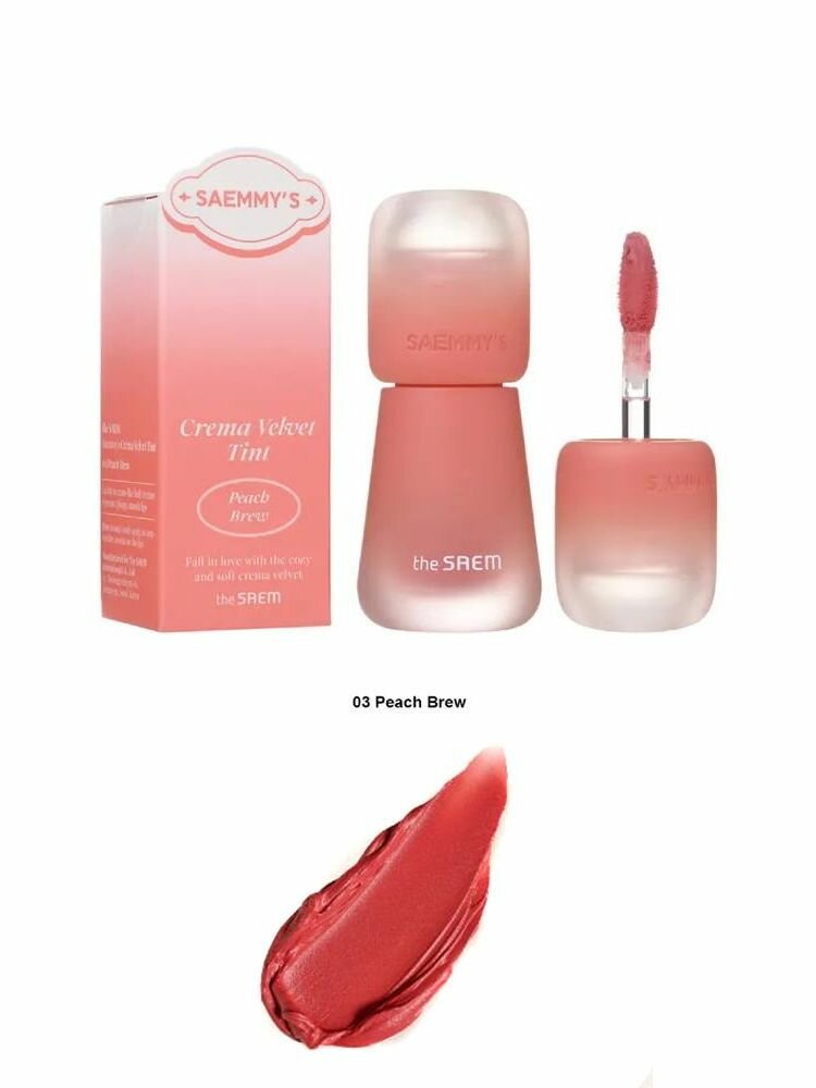 The Saem Saemmy's Crema Velvet Tint #03 Peach Brew тинт для губ с матовым бархатистым финишем (3.2г.)