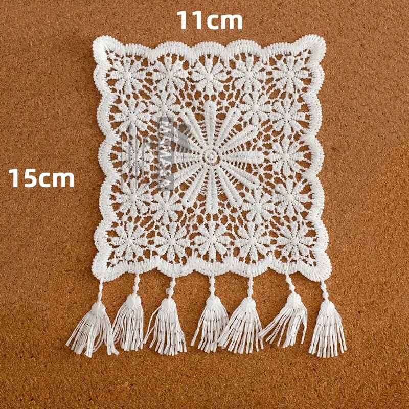 Вышитые сетчатые карманы с кружевными наклейками SilkSouth Белый, 18