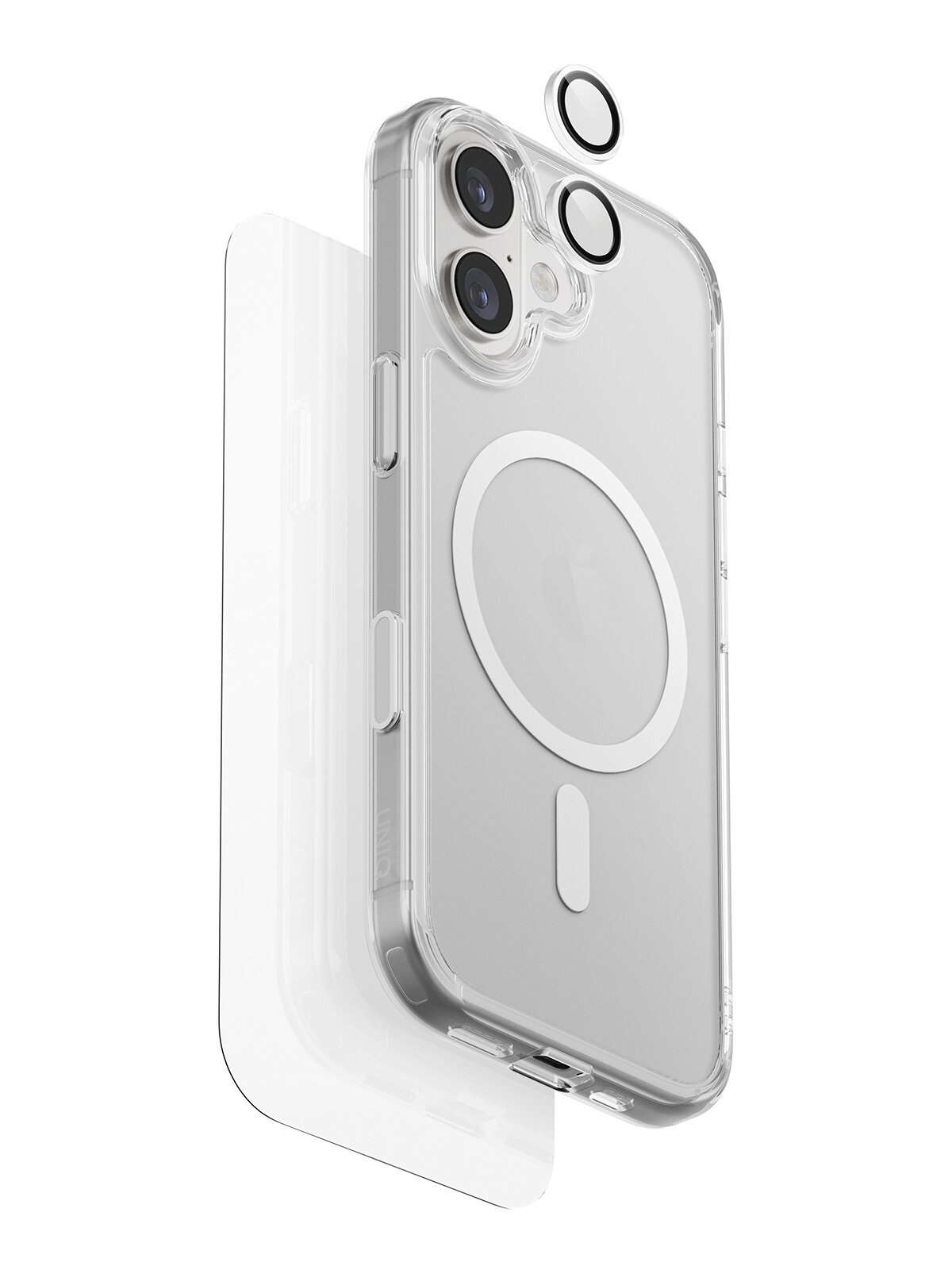 Uniq стекло и чехол для iPhone 17, набор ClearVue 360 MagSafe (LifePro +Optix glass +Camera lens)