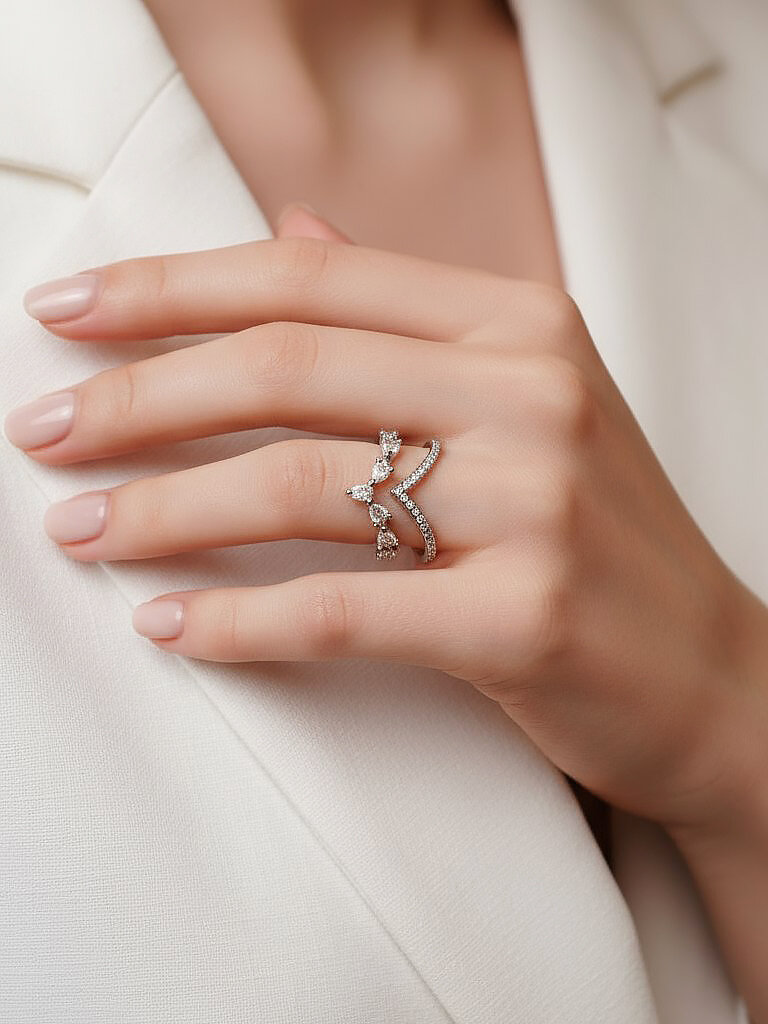 Кольцо, кристаллы Swarovski