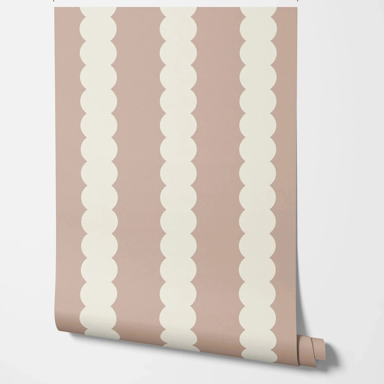 Бумажные обои Pixel&Wall Beige Scallop Stripe Tradition Un-paste