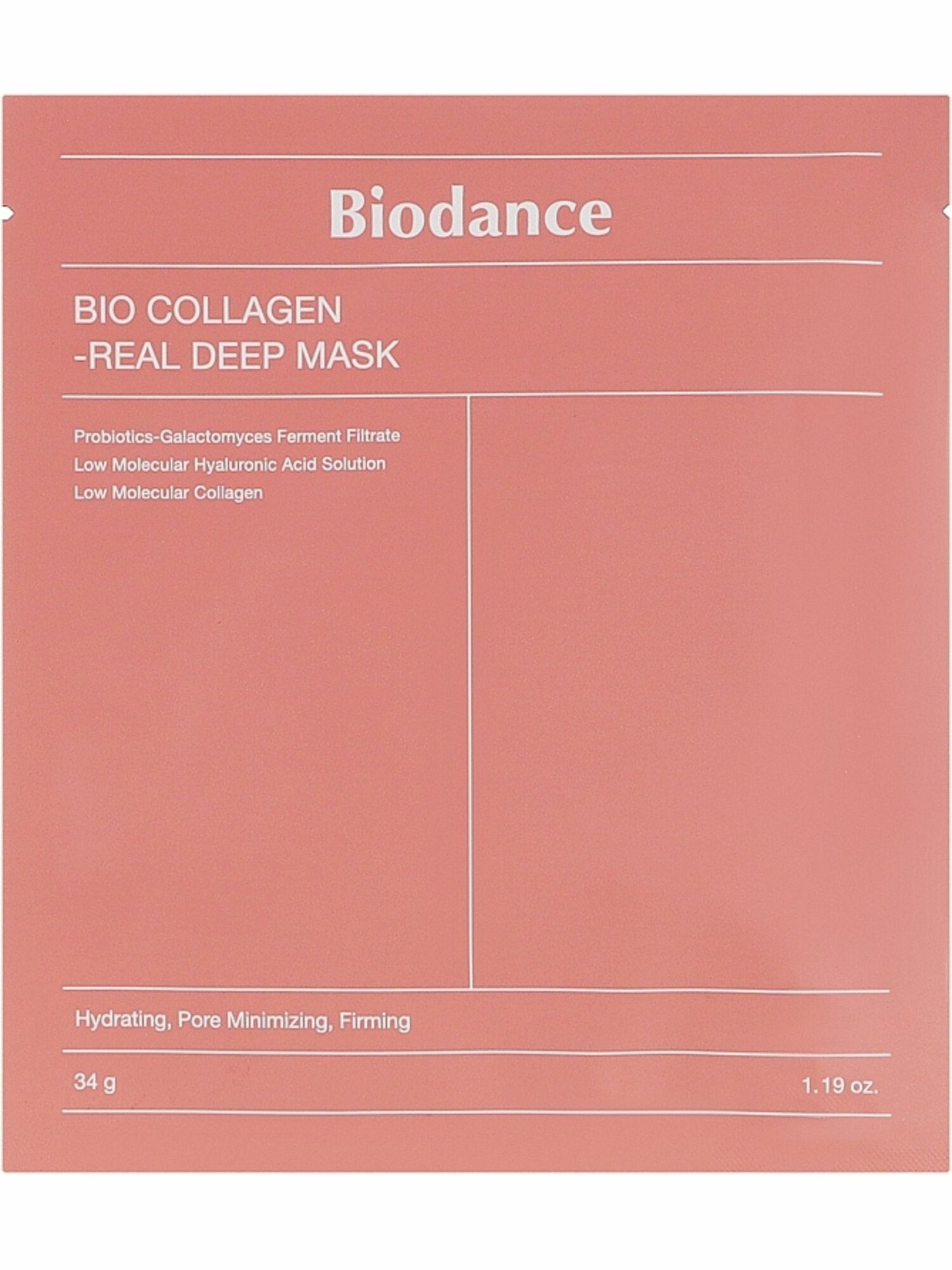 Biodance Ночная гидрогелевая маска с коллагеном для эластичности кожи Bio-Collagen Real Deep Mask 34 мл.