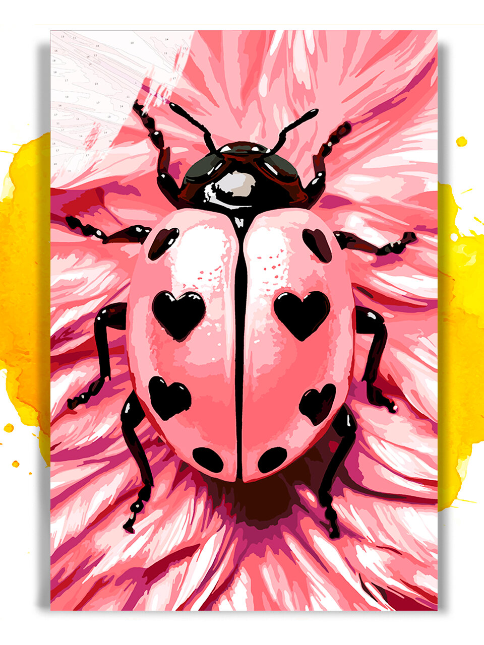 Картина по номерам на холсте Божья коровка любви, 40 х 60 см