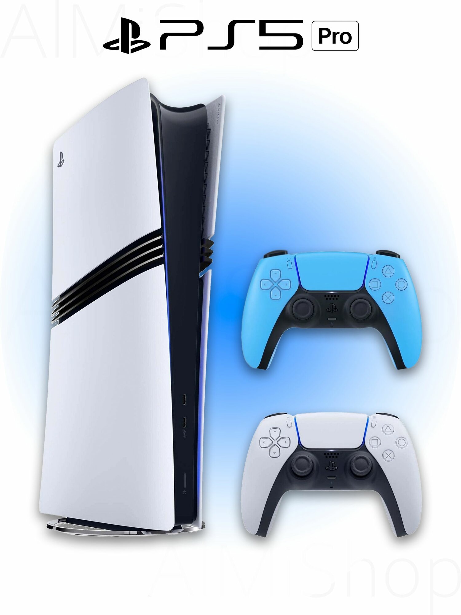 Игровая приставка Sony PlayStation 5 PRO + 2 геймпад (голубой, Starlight Blue)