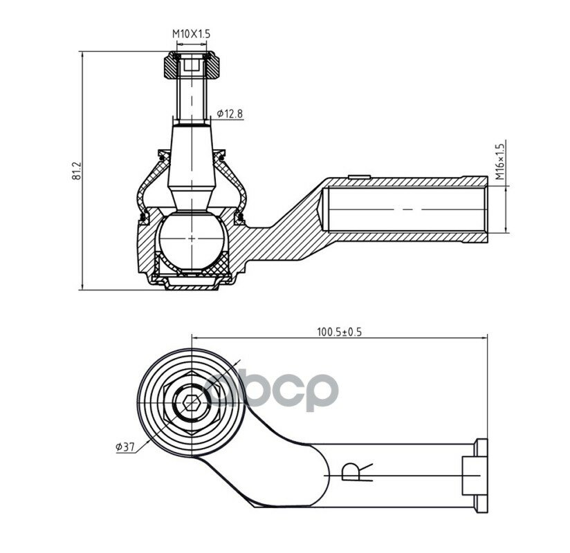 Наконечник рулевой тяги R FORD C-Max 2007->/Focus II/III 2004->, VOLVO C30/S40/V50 2005-> S&K арт. SKTE2038