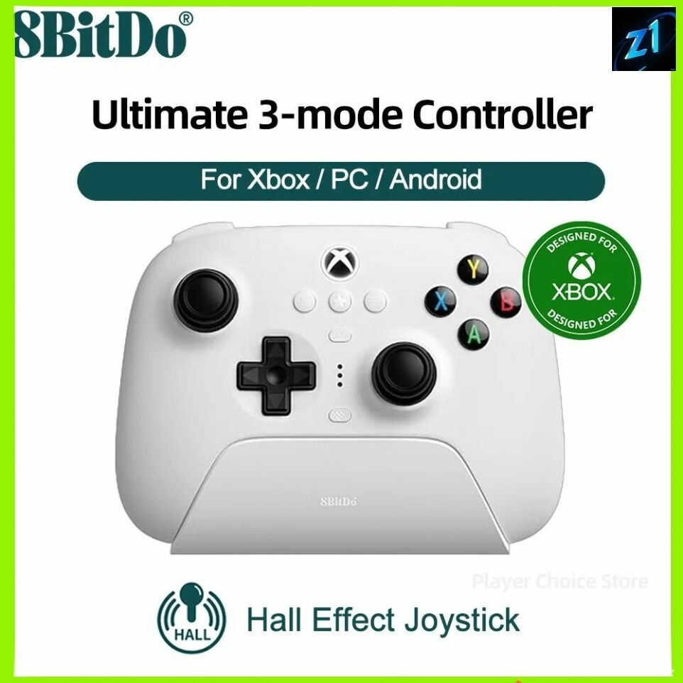 8BitDo Ultimate 3-mode Геймпады для ПК с контроллером Xbox, лицензированные Microsoft для Xbox Series X S One, Windows 10 и 11 Android-. Z1