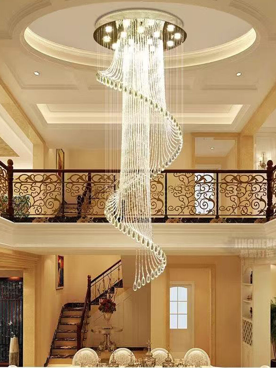 Хрустальный потолочный светильник, лестничная люстра, люстра для клиентов: 50Вт