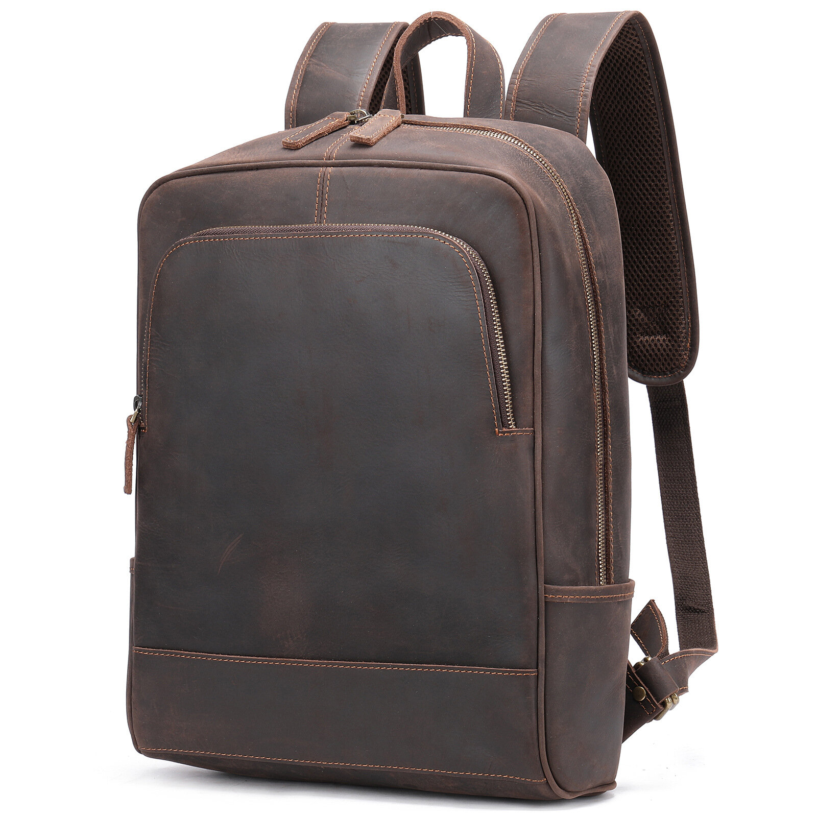 Кожаный рюкзак Crazy Horse, мужская дорожная сумка из натуральной кожи, европейский и американский трансграничный ретро-рюкзак из коровьей кожи первого слоя, компьютерная сумка