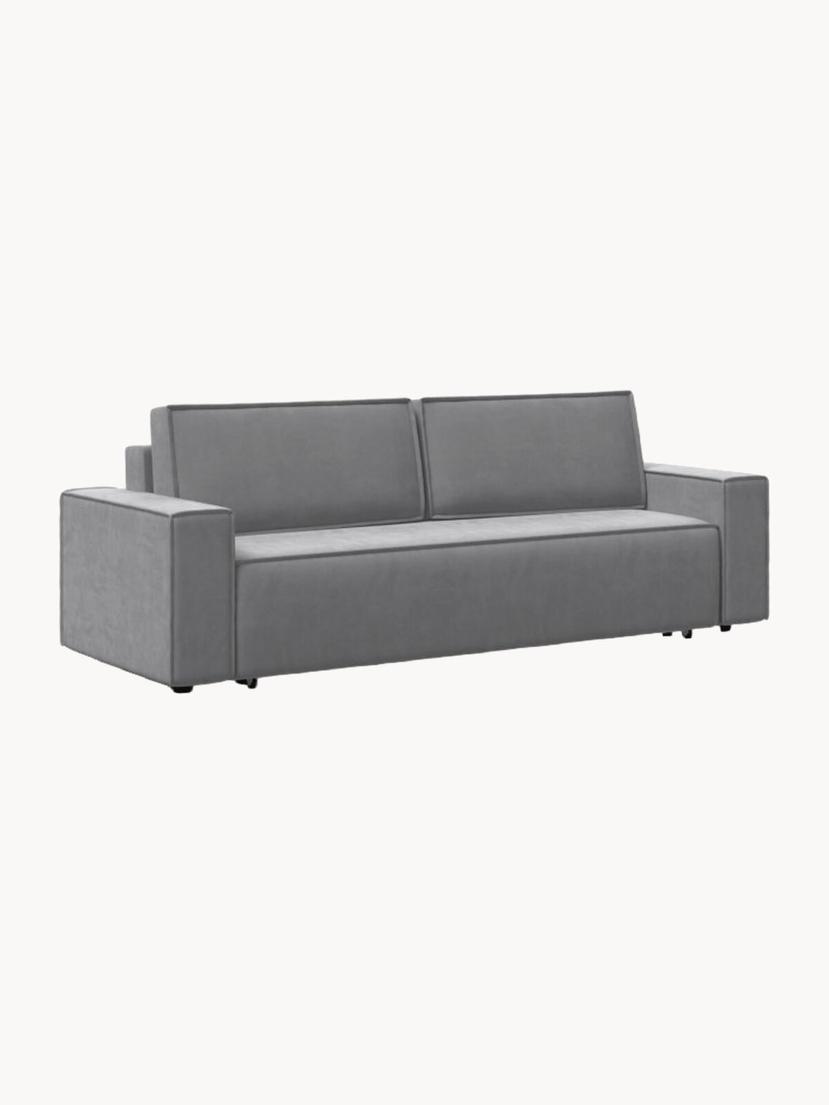 Диван-кровать с ящиком для хранения Лофт, еврокнижка, велюр Monolit сталь, 220х95х90 см