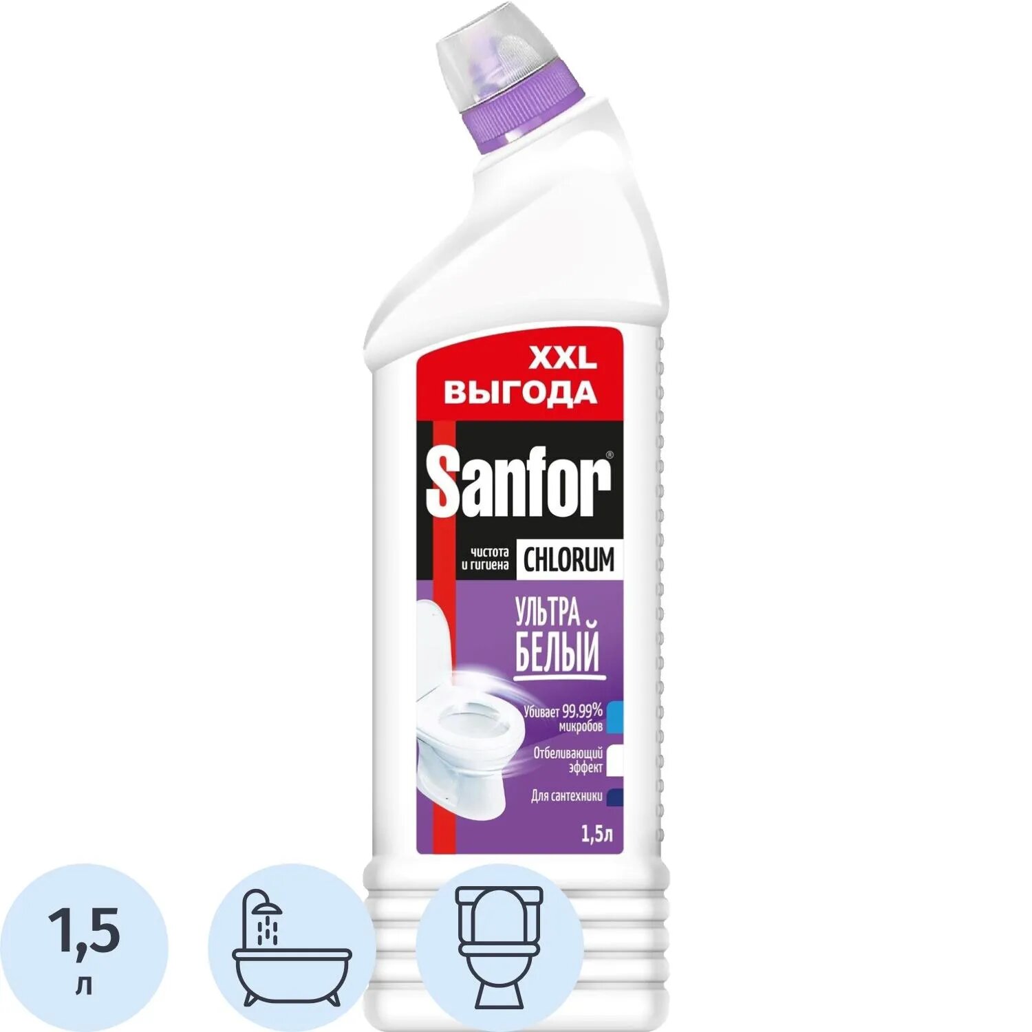 Средство для сантехники SANFOR Chlorum, 1.5 л