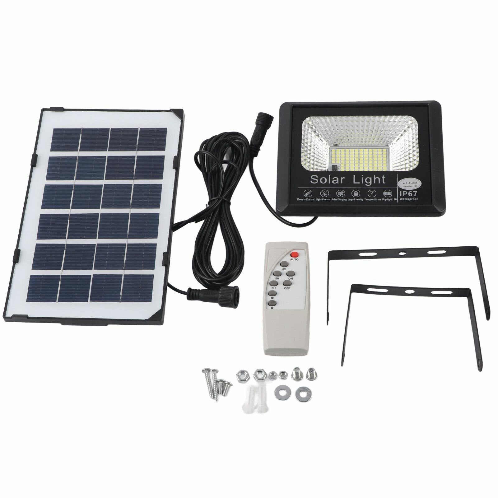 100LED уличный солнечный прожектор IP67 водонепроницаемый солнечный настенный светильник с дистанционным управлением уличный фонарь для сада 40 Вт