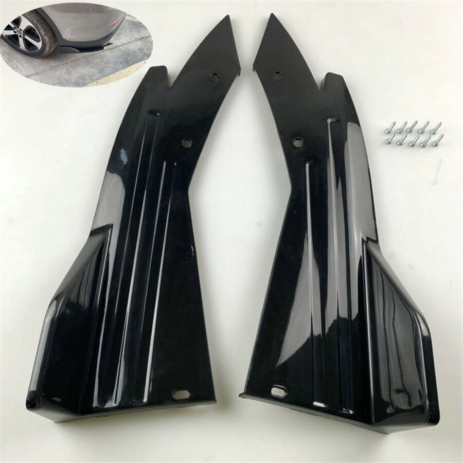 2 шт Черный спойлер бампера автомобиля Задняя губа Угол разделитель Диффузор Крыло Крылья Анти-аварийный Модифицированны