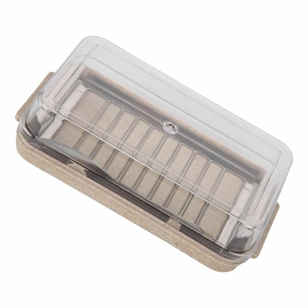 Контейнер для хранения сливочного сыра из нержавеющей стали с прозрачной крышкой-пшеничное дно + прозрачная крышка