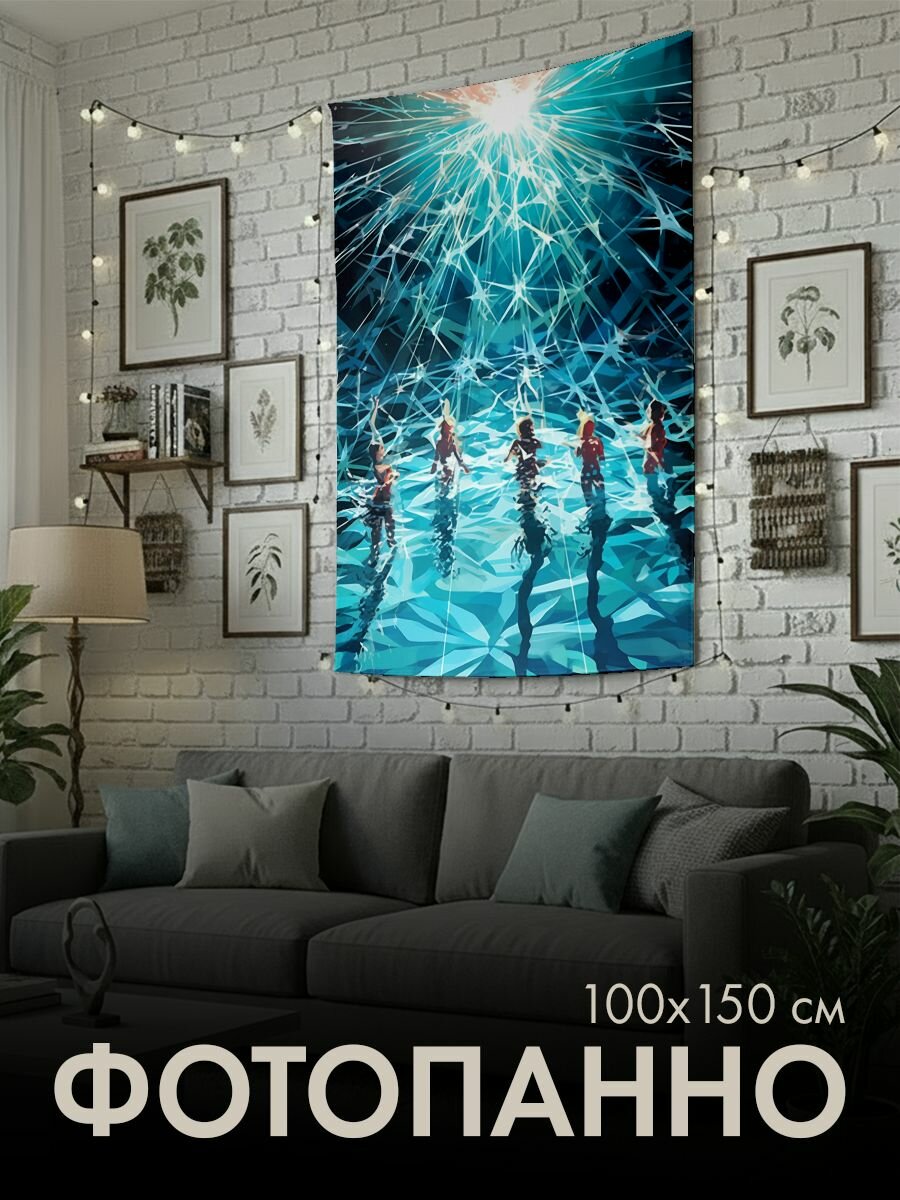 Панно тканевое PrintyFull / 100x150 см / синхронные пловцы